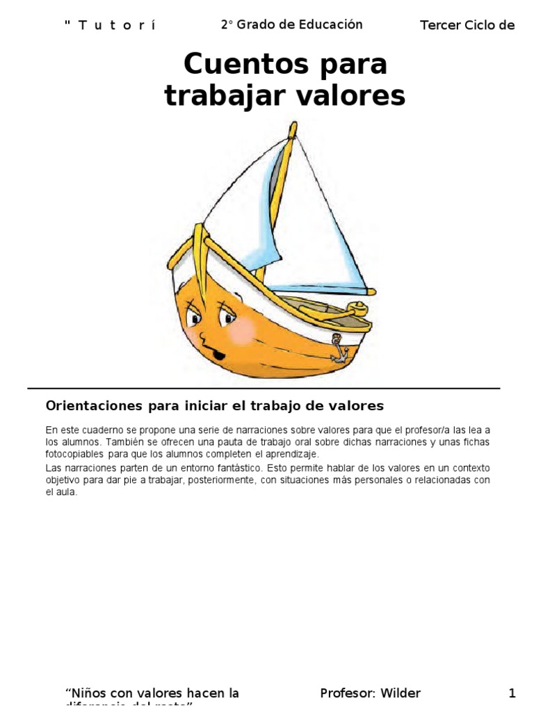 Cuentos Para Trabajar Los Valores Pdf Circo Maestros