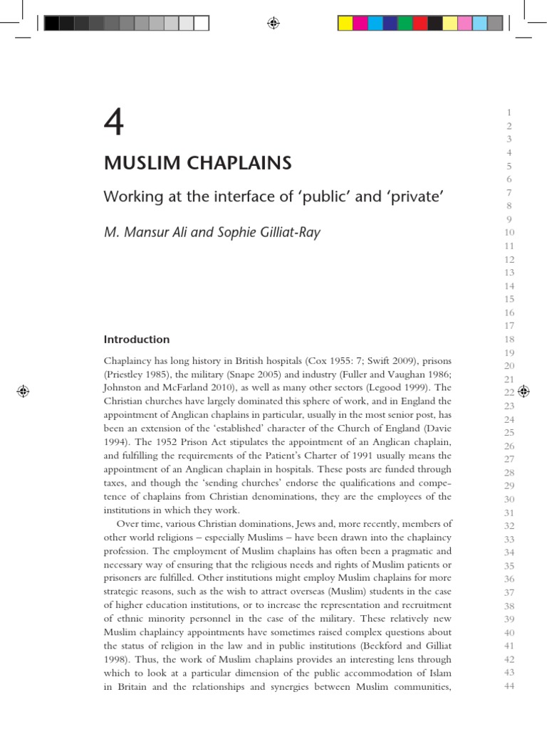MUSLIM CHAPLAINS - M. Mansur Ali and Sophie Gilliat-Ray | PDF ...