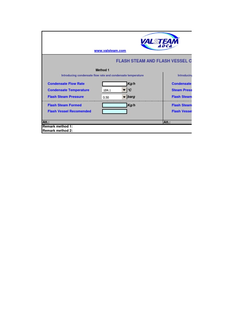 FV Flash Steam and Flash Vessel Calculation | PDF | Home & Garden ...