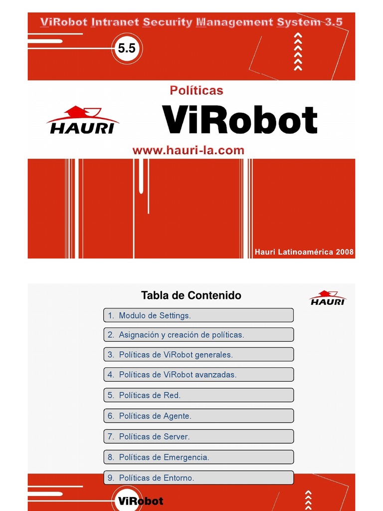Manual Virobot | PDF | Cortafuegos (informática) | Archivo de computadora
