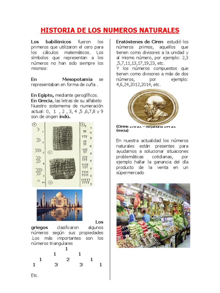 Historia y Evolución de Números Naturales | PDF