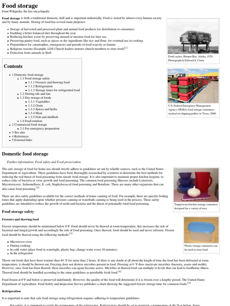 Food Storage - Wikipedia, The Free Encyclopedia | PDF | Wellness ...