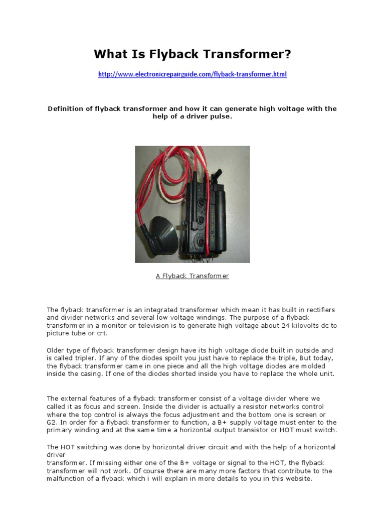 Understanding Flyback Transformers | PDF | Inductance | Inductor