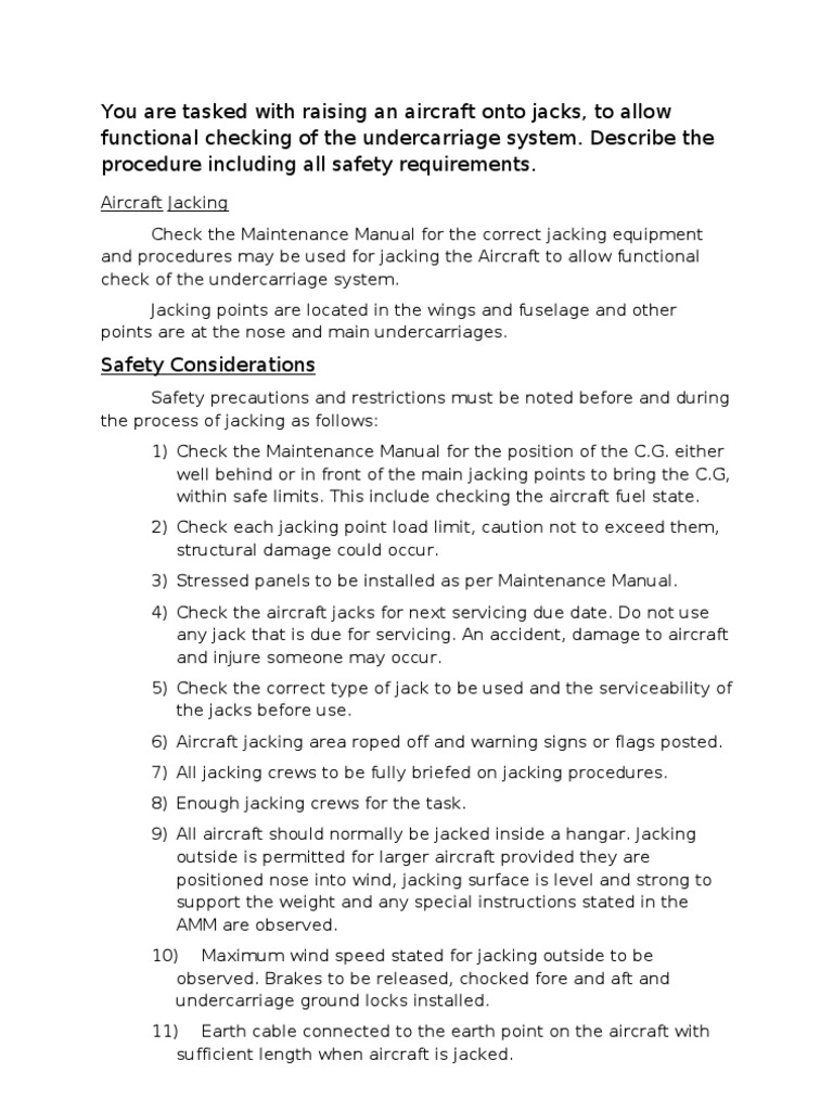 Aircraft Jacking | PDF | Landing Gear | Aircraft