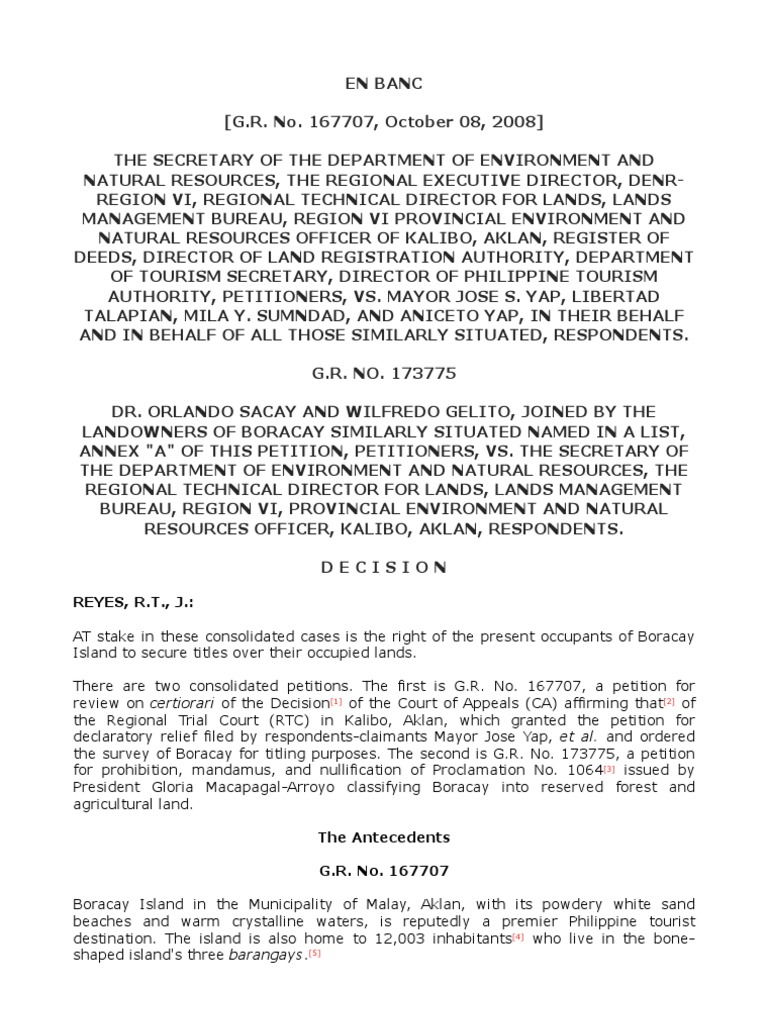 DENR vs. Yap (Land Classification, 2008) | PDF | Law