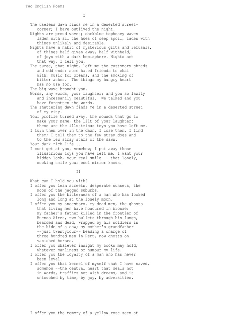 Two Poems by Jorge Luis Borges | PDF | Art