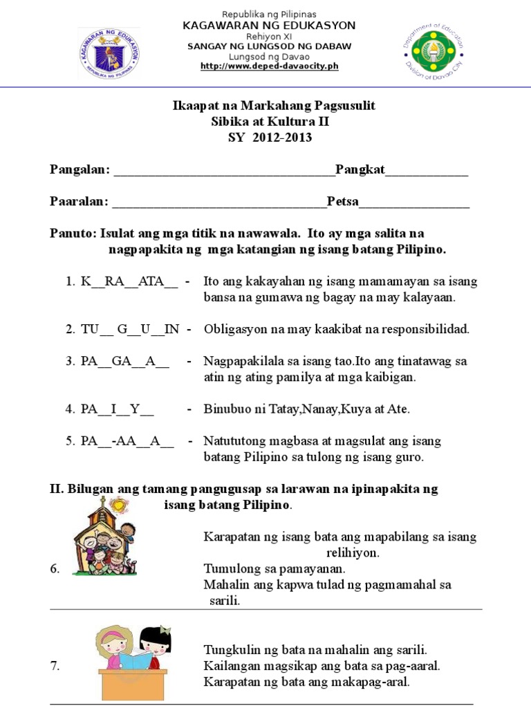 Sibika At Kultura Grade 1 Home South Learners Creative School