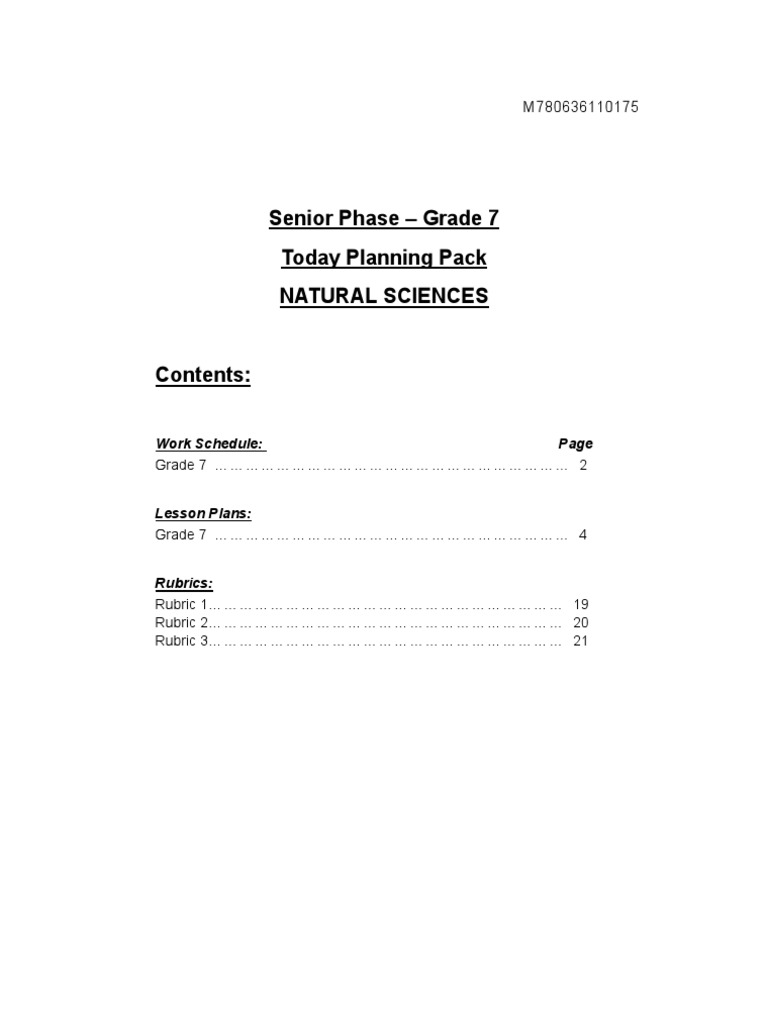 Grade 7 Natural Science Lesson Plans | PDF | Educational Assessment ...