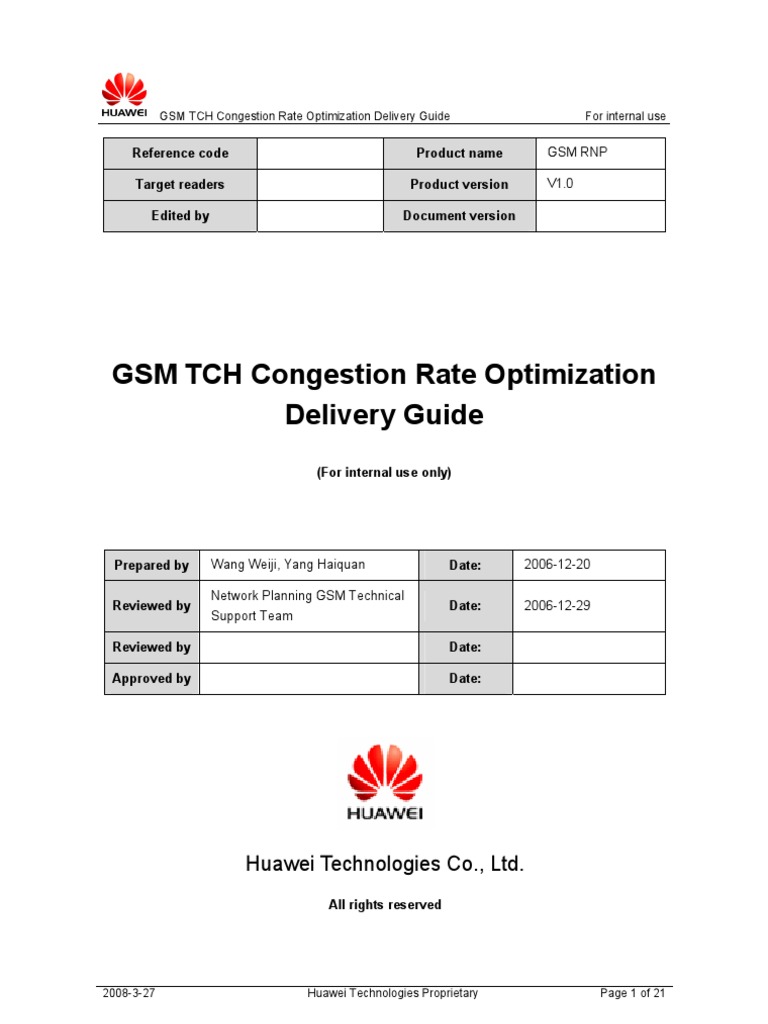 TCH Congestion Rate Optimization Guide | PDF | Network Congestion | Gsm