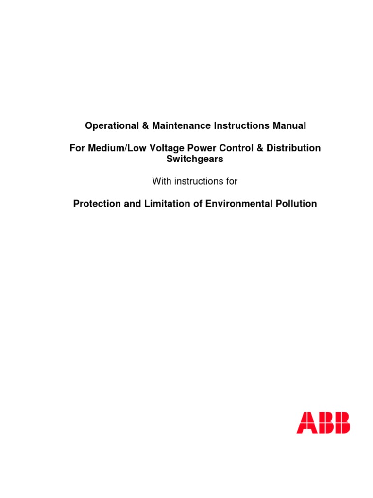 Operational and Maintenance Instructions Manual For Medium and Low ...