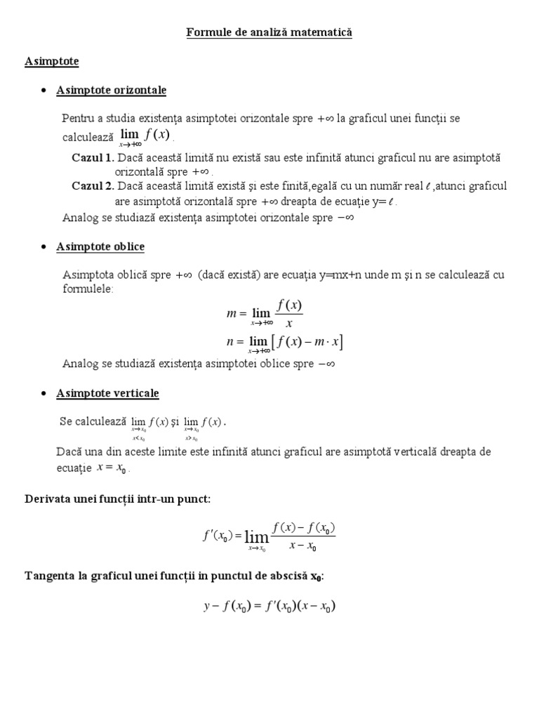 Formule Matematica BAC M2 | PDF