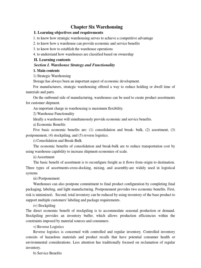 Warehousing Pdf Warehouse Inventory