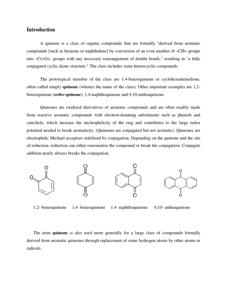 Understanding Quinones and Their Uses | PDF | Chemical Substances ...