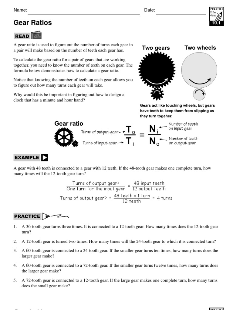 Gear Ratios | PDF | Gear | Machines