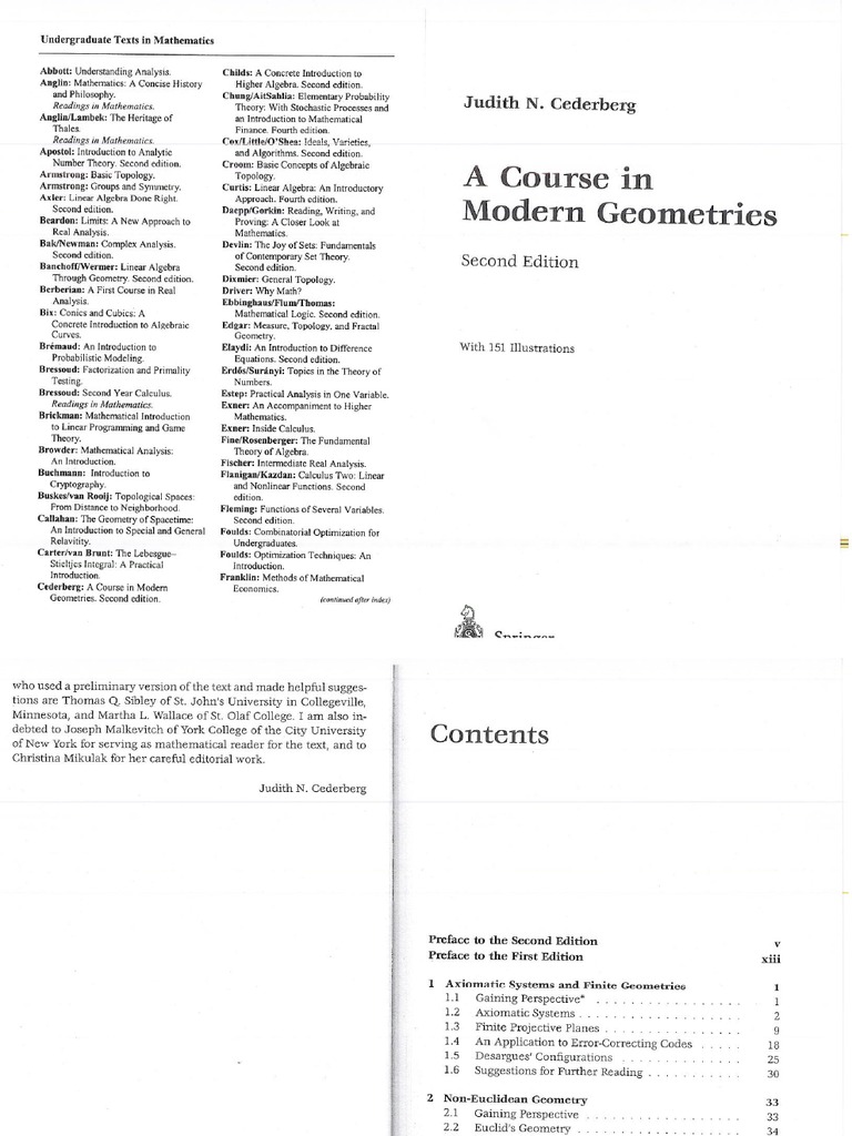 A Course in Modern Geometries Cederberg | PDF