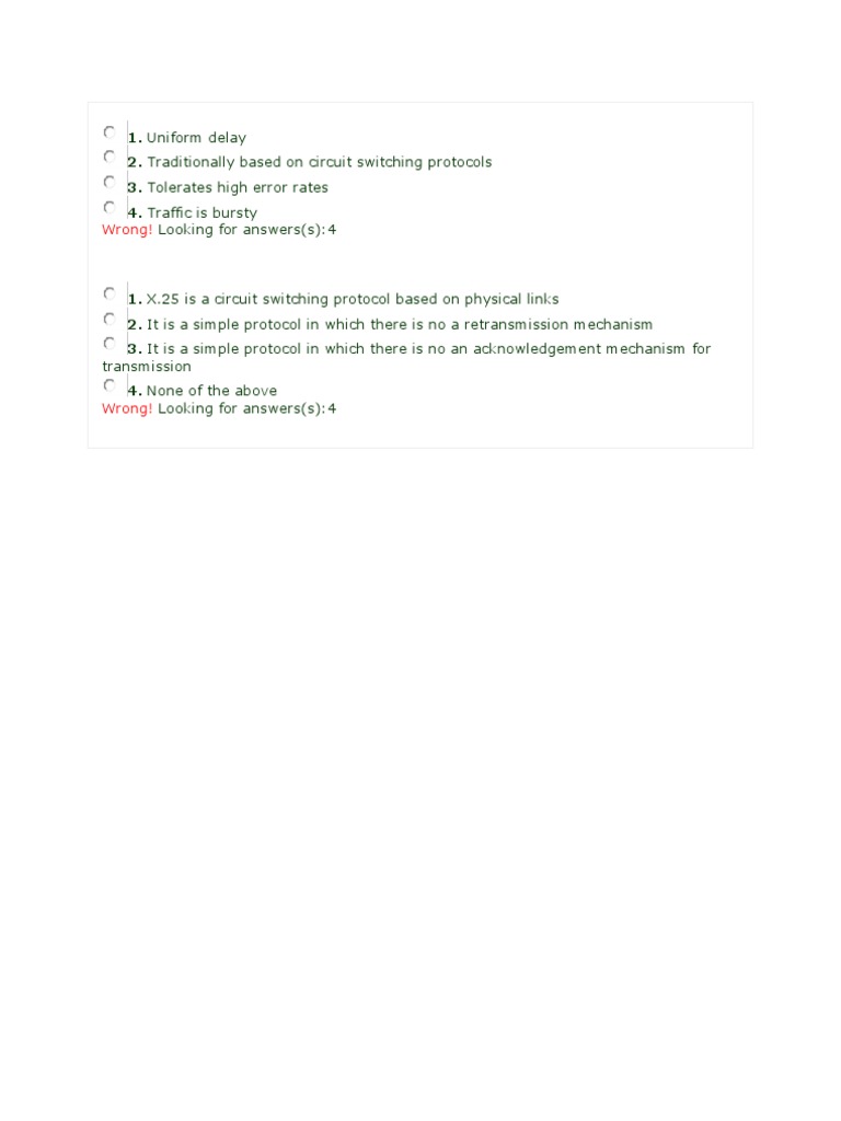 Networking Protocols Quiz | PDF | Science & Mathematics | Computers