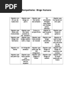 Bingo Humano: Dinámica de Conocimiento | PDF