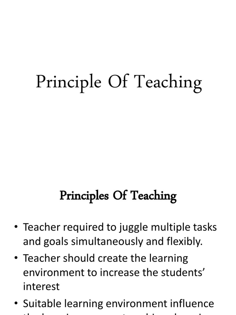 Principle of Teaching | PDF | Learning | Knowledge