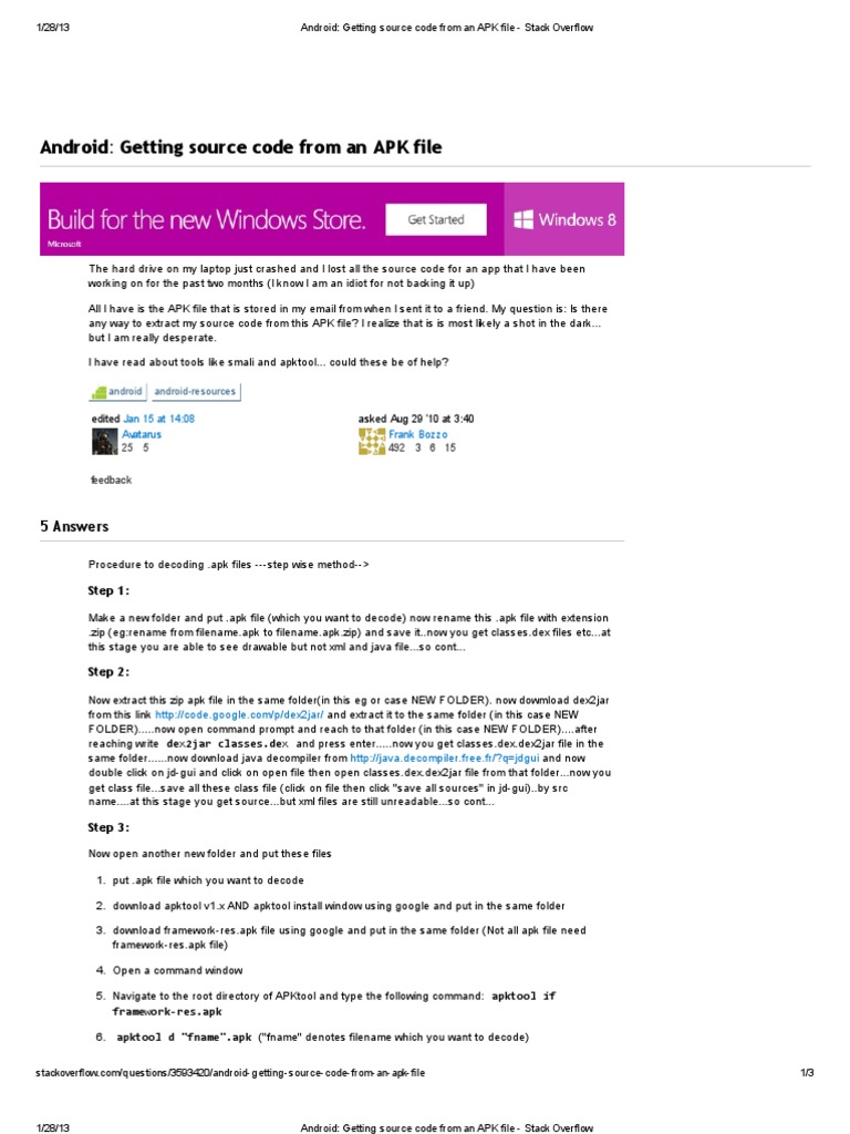 Android - Getting Source Code From An APK File - Stack Overflow | PDF | Zip (File Format ...