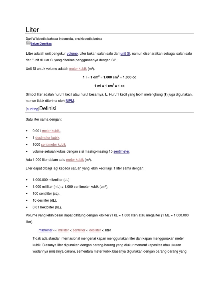 Konversi Satuan Liter | PDF