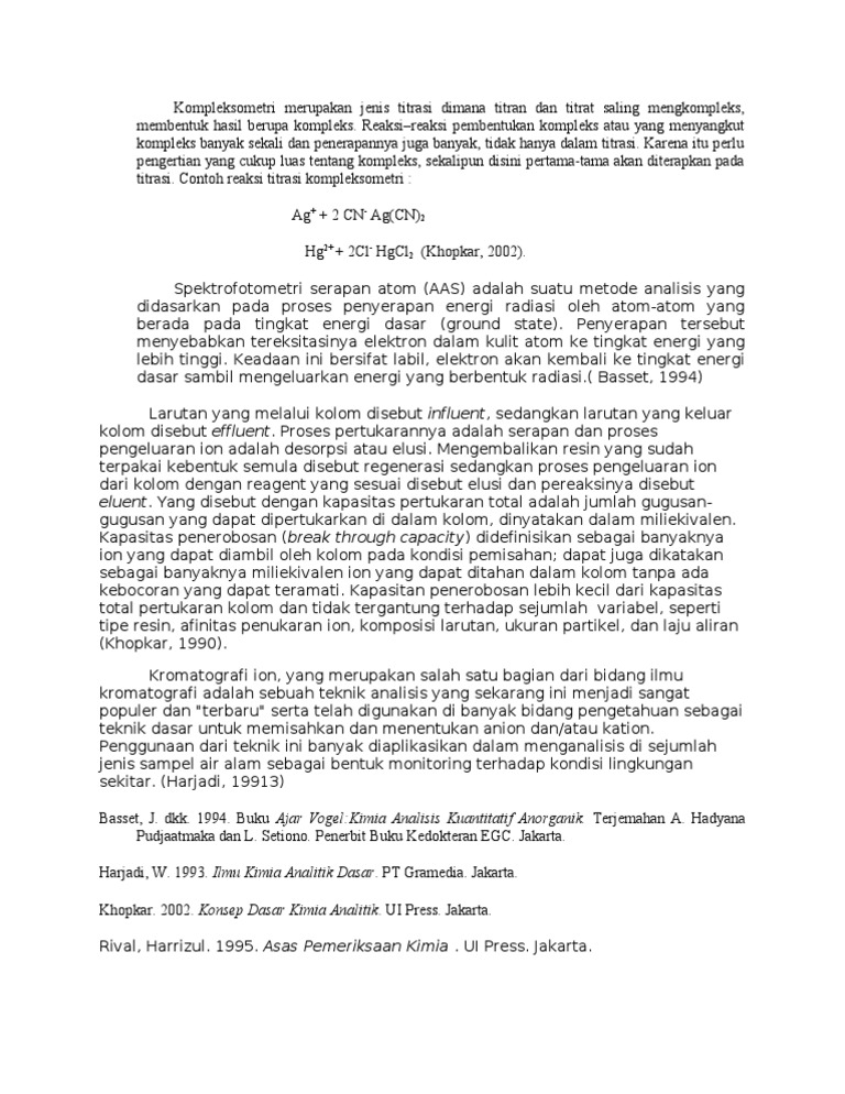 Kompleksometri Merupakan Jenis Titrasi Dimana Titran Dan Titrat Saling ...