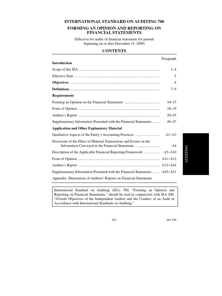A036 2010 Iaasb Handbook Isa 700 | PDF | Technology & Engineering