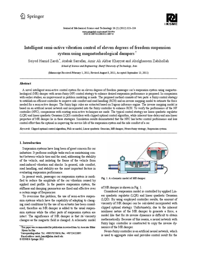 Intelligent Semi-Active Vibration Control Suspension System ...