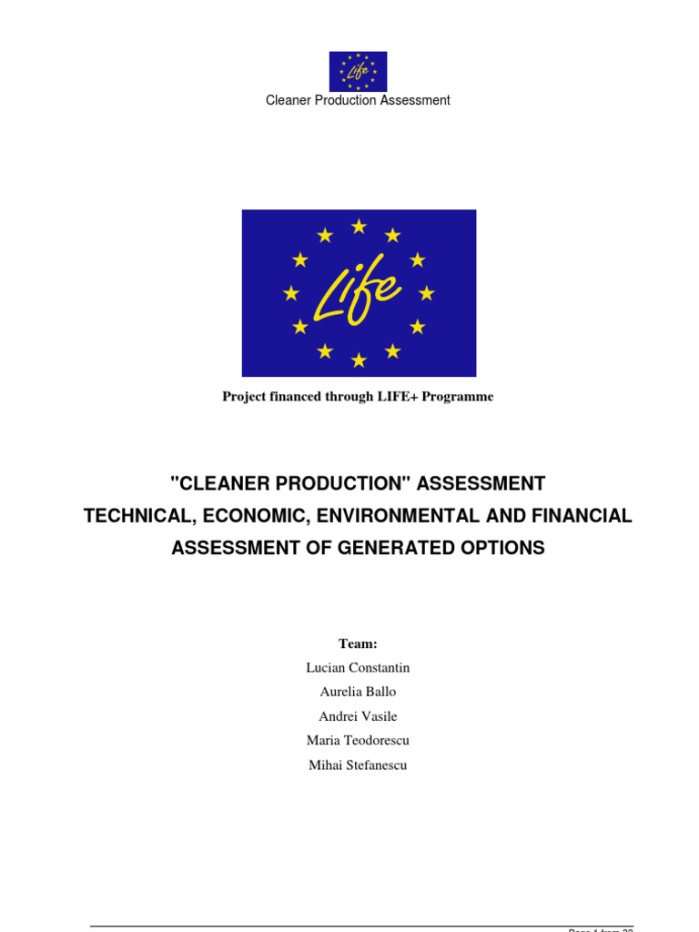 Cleaner Production Assessment | PDF | Incineration | Air Pollution