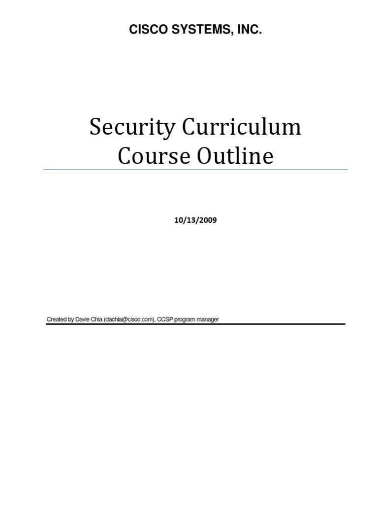 Cisco Security Curriculum-Course Outlines | PDF | Virtual Private ...
