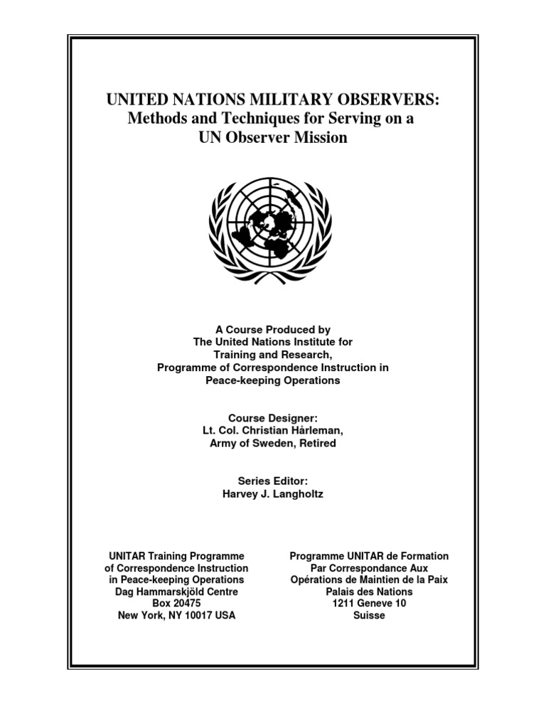 United Nations Military Observers - 040109 | Download Free PDF ...