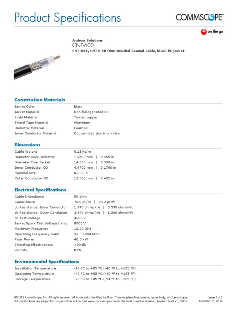 Product Specifications Product Specifications: CNT CNT - 600 600 | PDF ...
