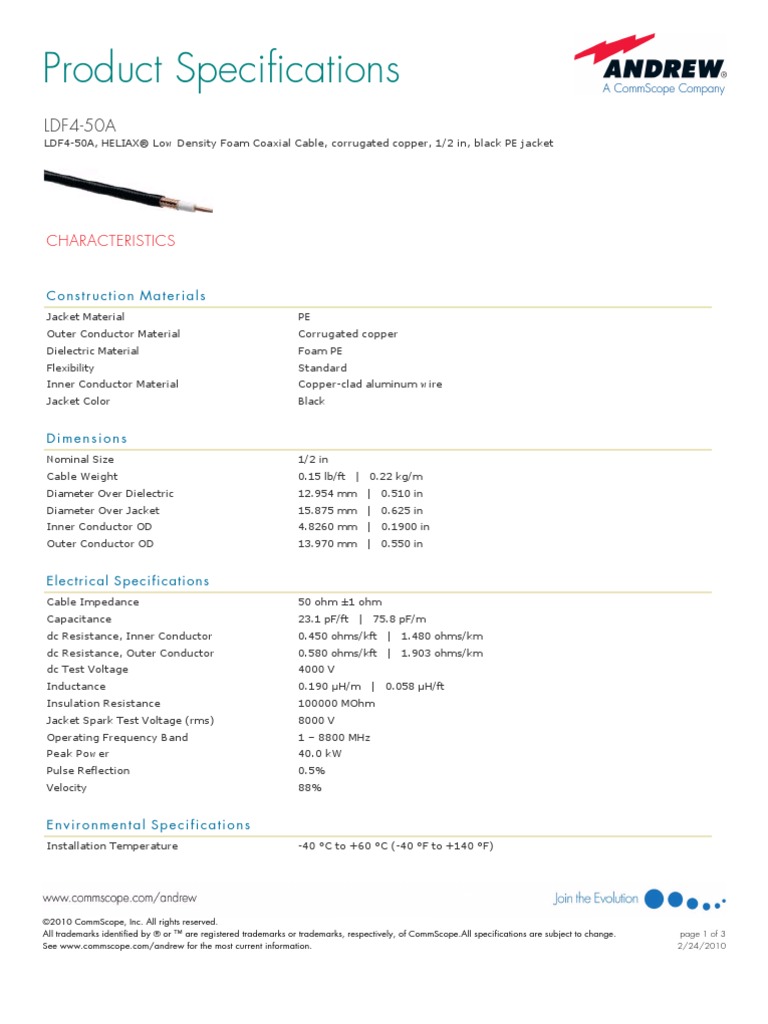 Product Specifications: LDF4-50A | PDF | Electromagnetism | Electricity