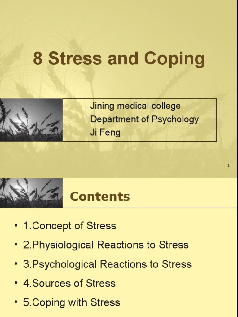 8 Stress and Coping: Jining Medical College Department of Psychology Ji ...
