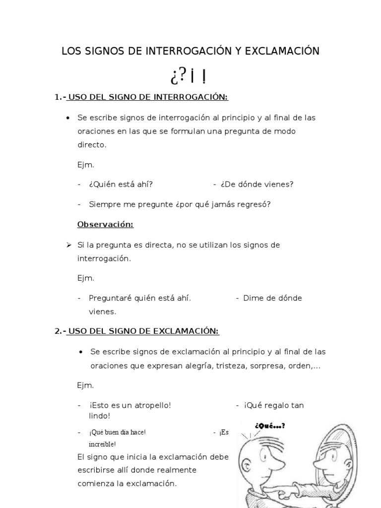 Signos de Interrogación y Exclamación | PDF