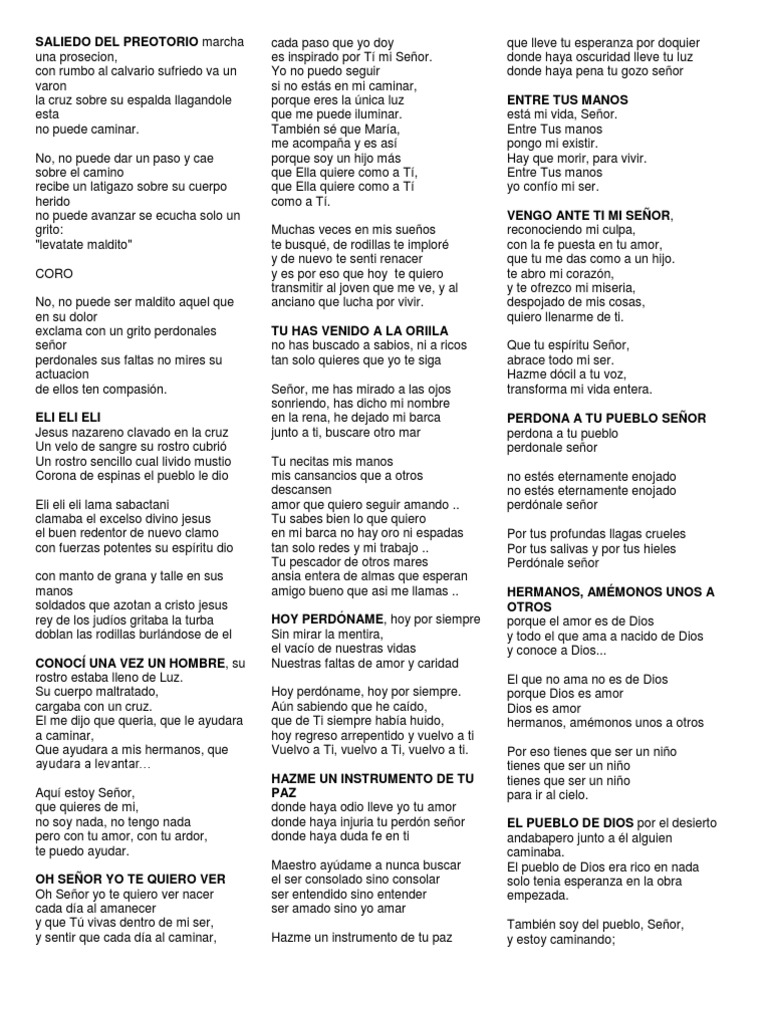 Letras Cantos Cuaresma | PDF | Amor | Cristo (título)