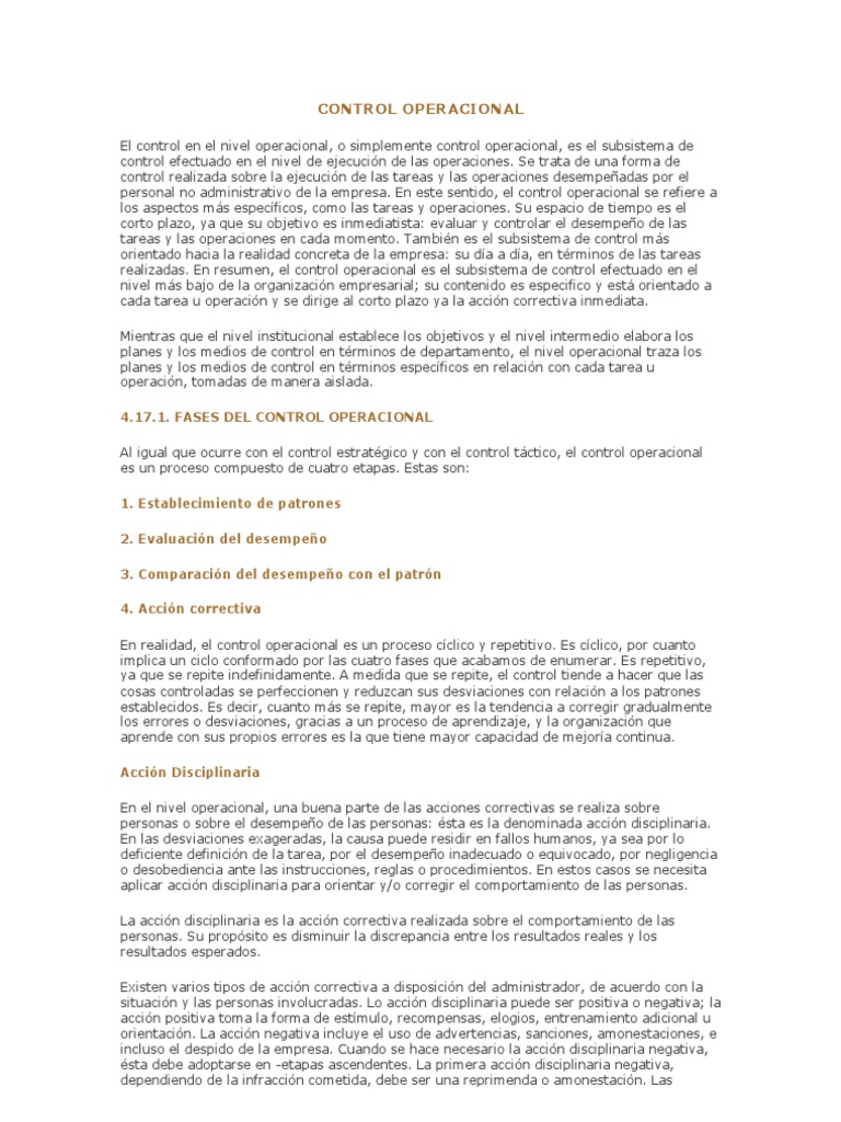 Control Operacional | PDF