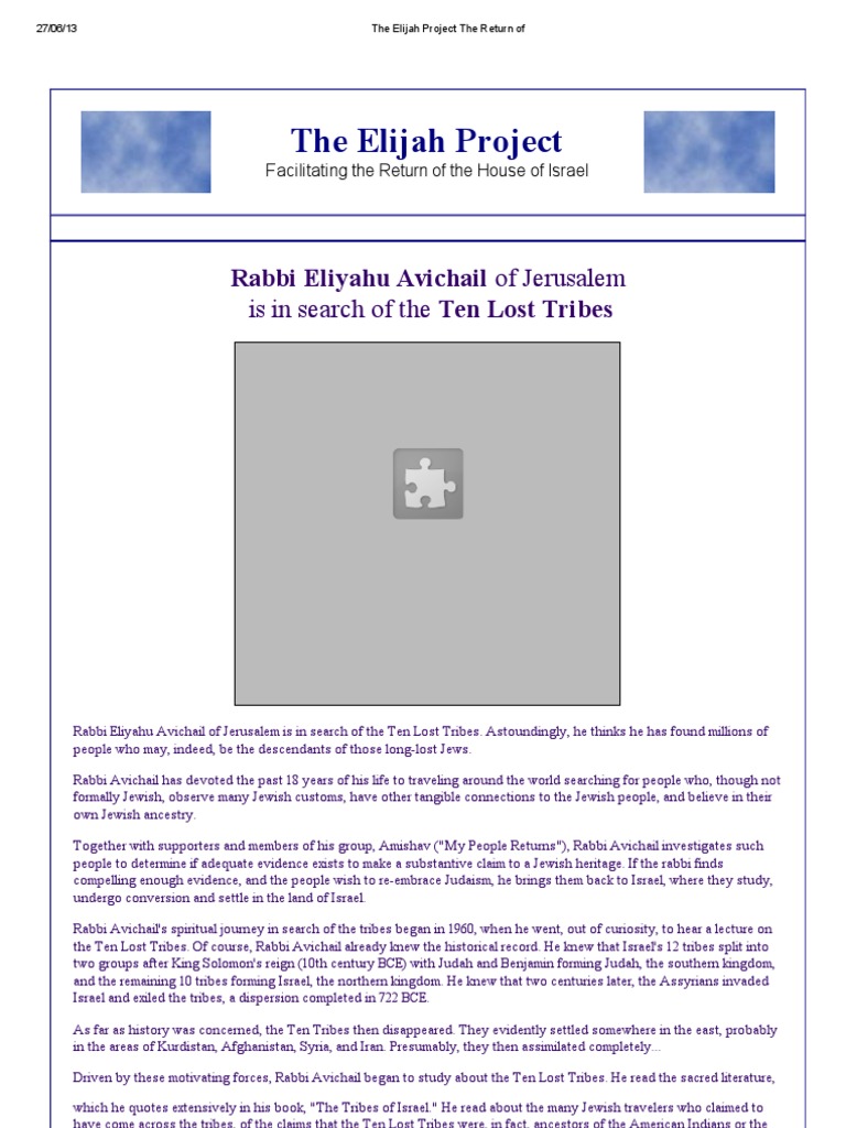 The Elijah Project The Return of | PDF | Jews | Rabbi