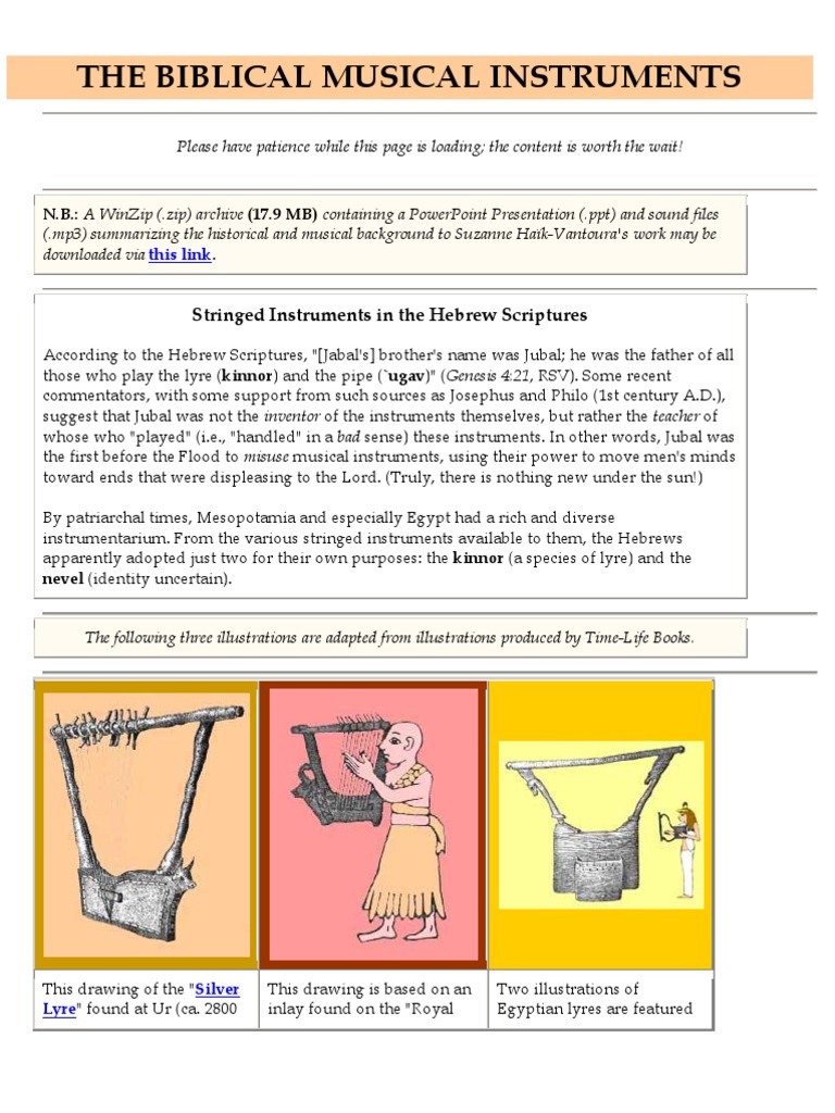 BIBLICAL MUSICAL INSTRUMENTS by Suzanne Haïk-Vantoura | PDF | Musical ...