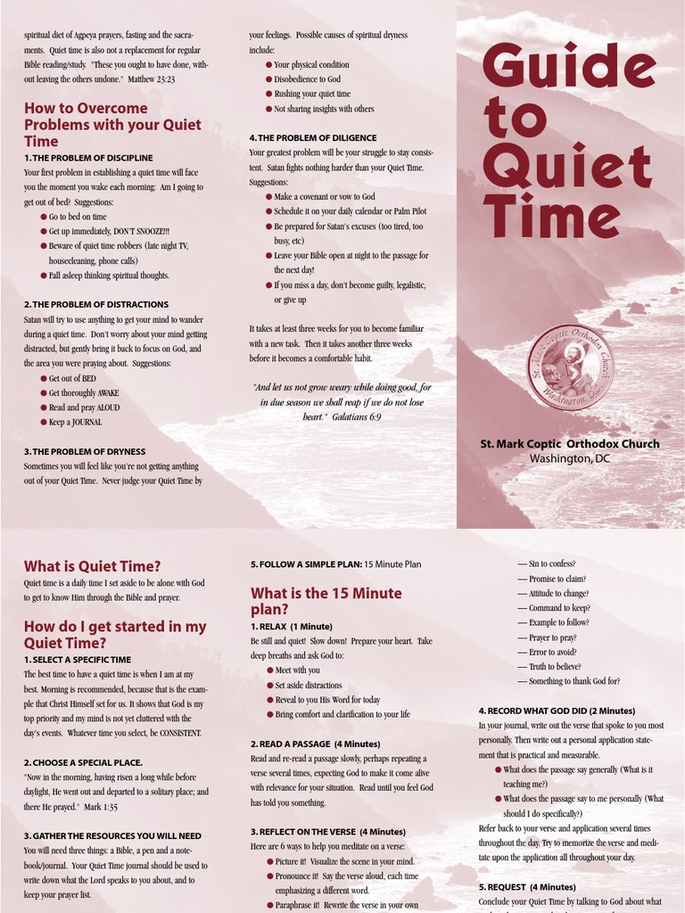 Guide To Quiet Time | PDF | Eastern Orthodox Church | Prayer