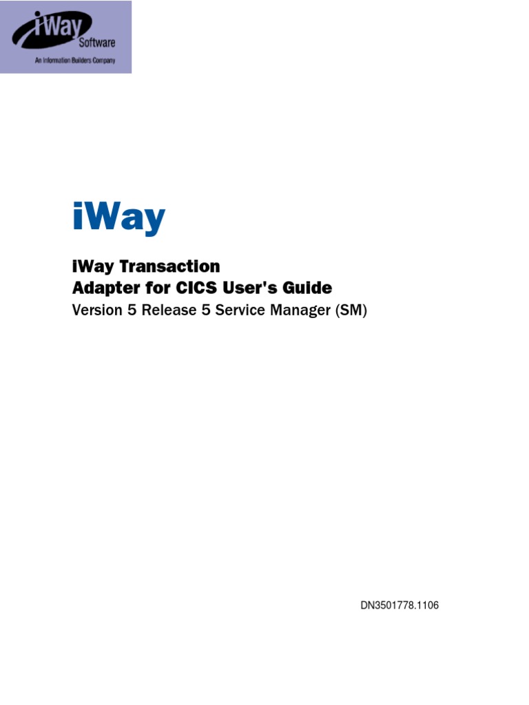 Iway Transaction Adapter For CICS User's Guide | PDF | Port (Computer Networking) | Xml Schema