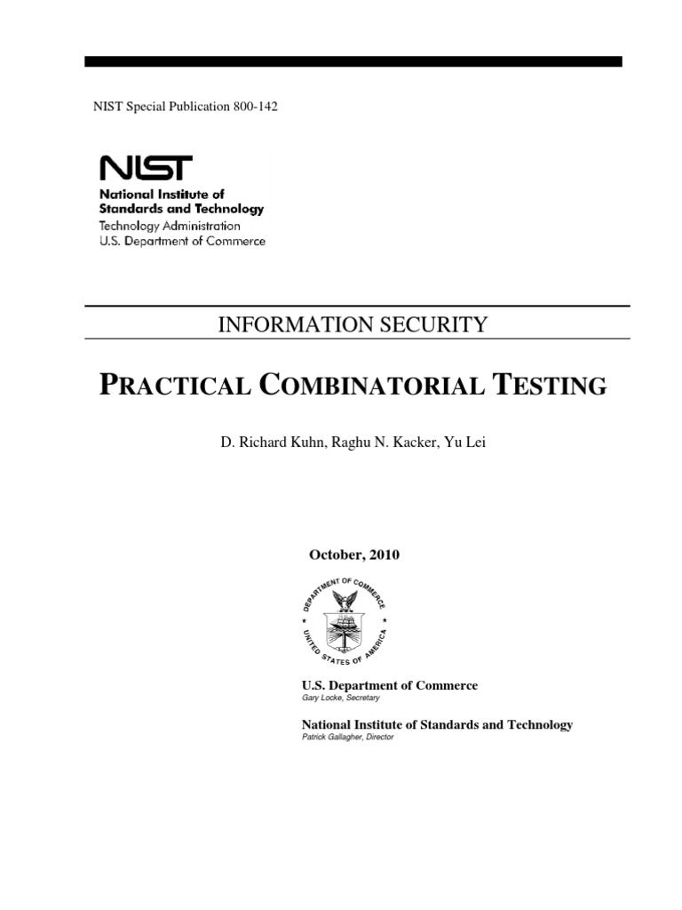 Practical Combinatorial Testing Pdf Software Testing Conceptual Model