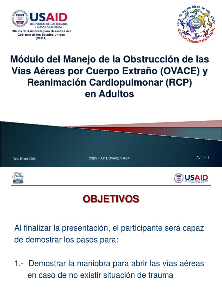 Av Ovace y RCP | PDF | Reanimación cardiopulmonar | Especialidades Medicas