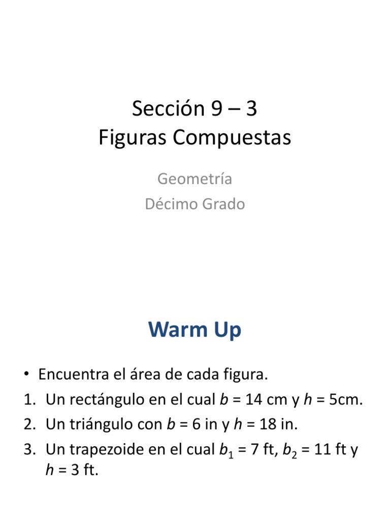 Área de Figuras Compuestas en Geometría | PDF | Métodos y materiales de ...