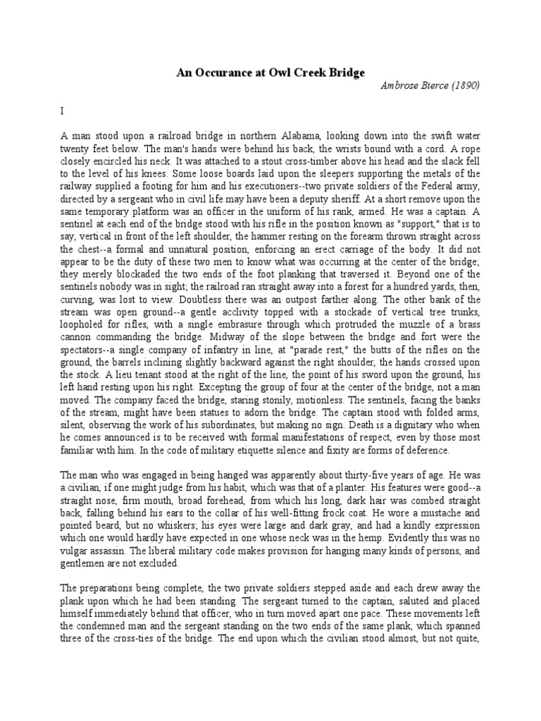 "Ambrose Bierce's Occurrence at Owl Creek" | PDF | Nature
