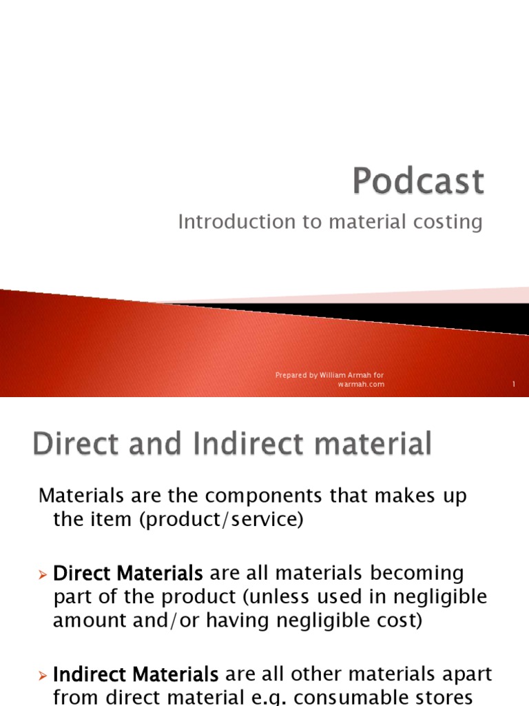 Introduction To Material Costing | PDF | Inventory | Business Economics