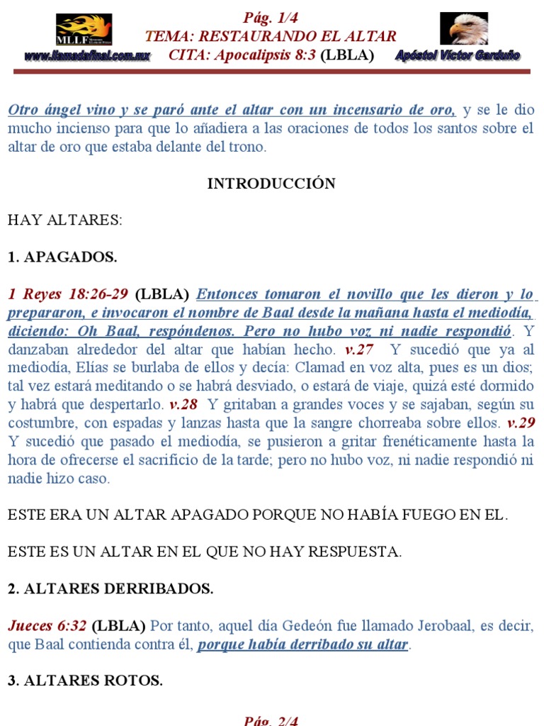 Restaurando El Altar | PDF | Libros de reyes | Elijah
