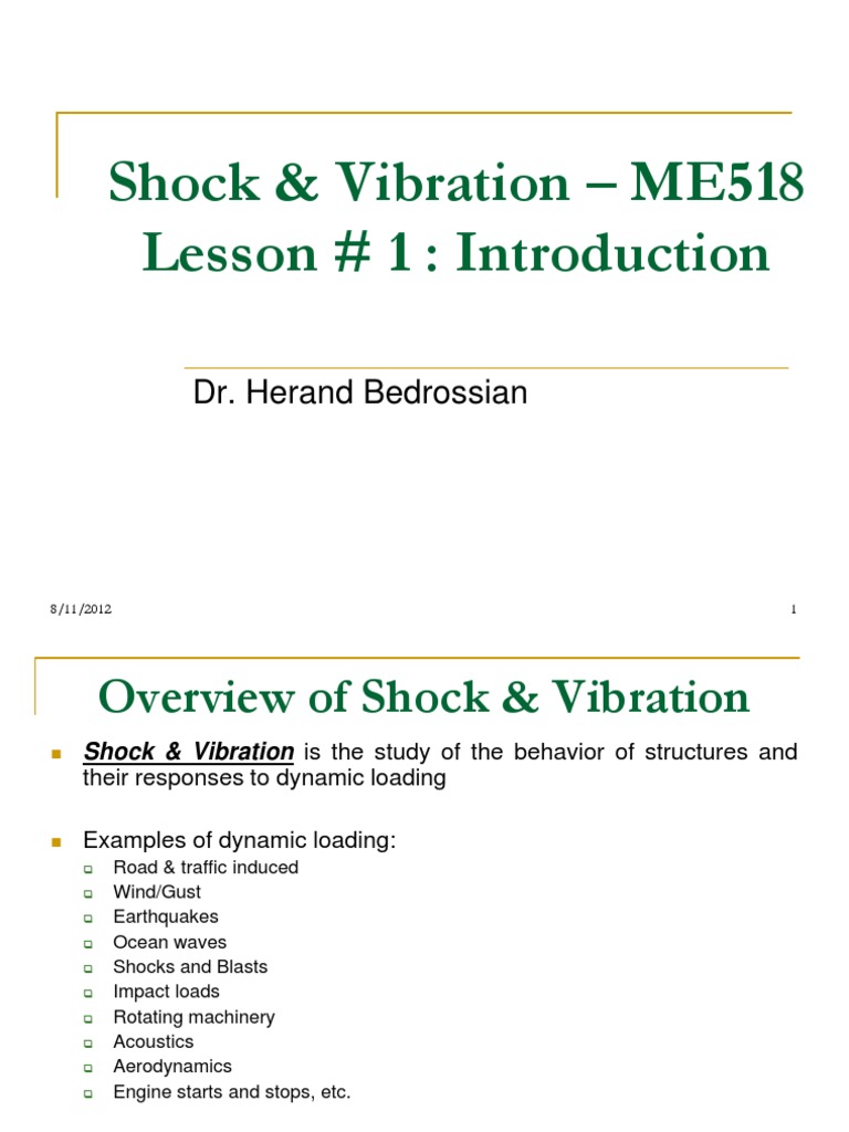 Introduction To Mechanical Shock & Vibration - 2011 | PDF | Oscillation ...