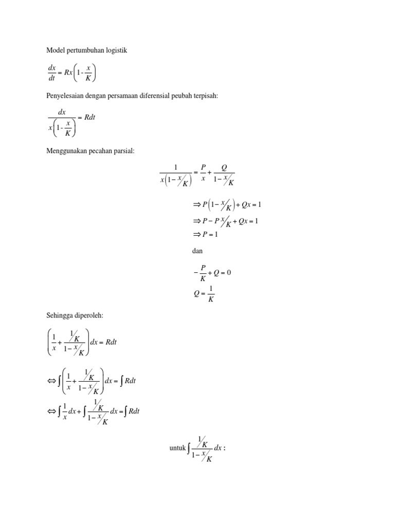 Model Pertumbuhan Logistik | PDF