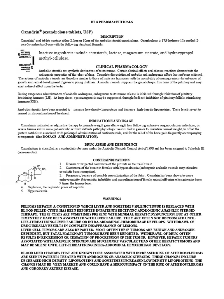 Oxandrolone Tablets | PDF | Androgen | Luteinizing Hormone