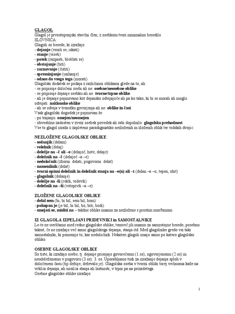 Glagol 1 | PDF